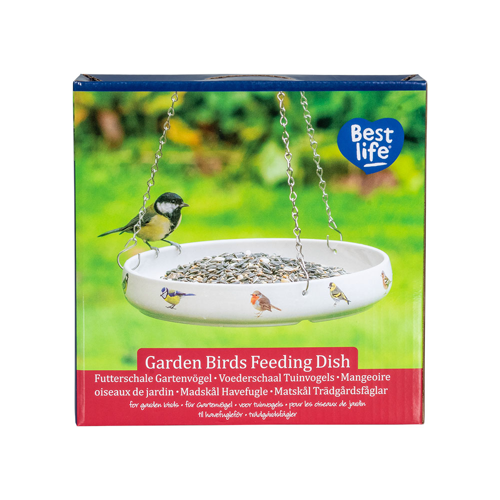 Ceramic seed dish with bird art by Elwin van der Kolk - CJ Wildlife
